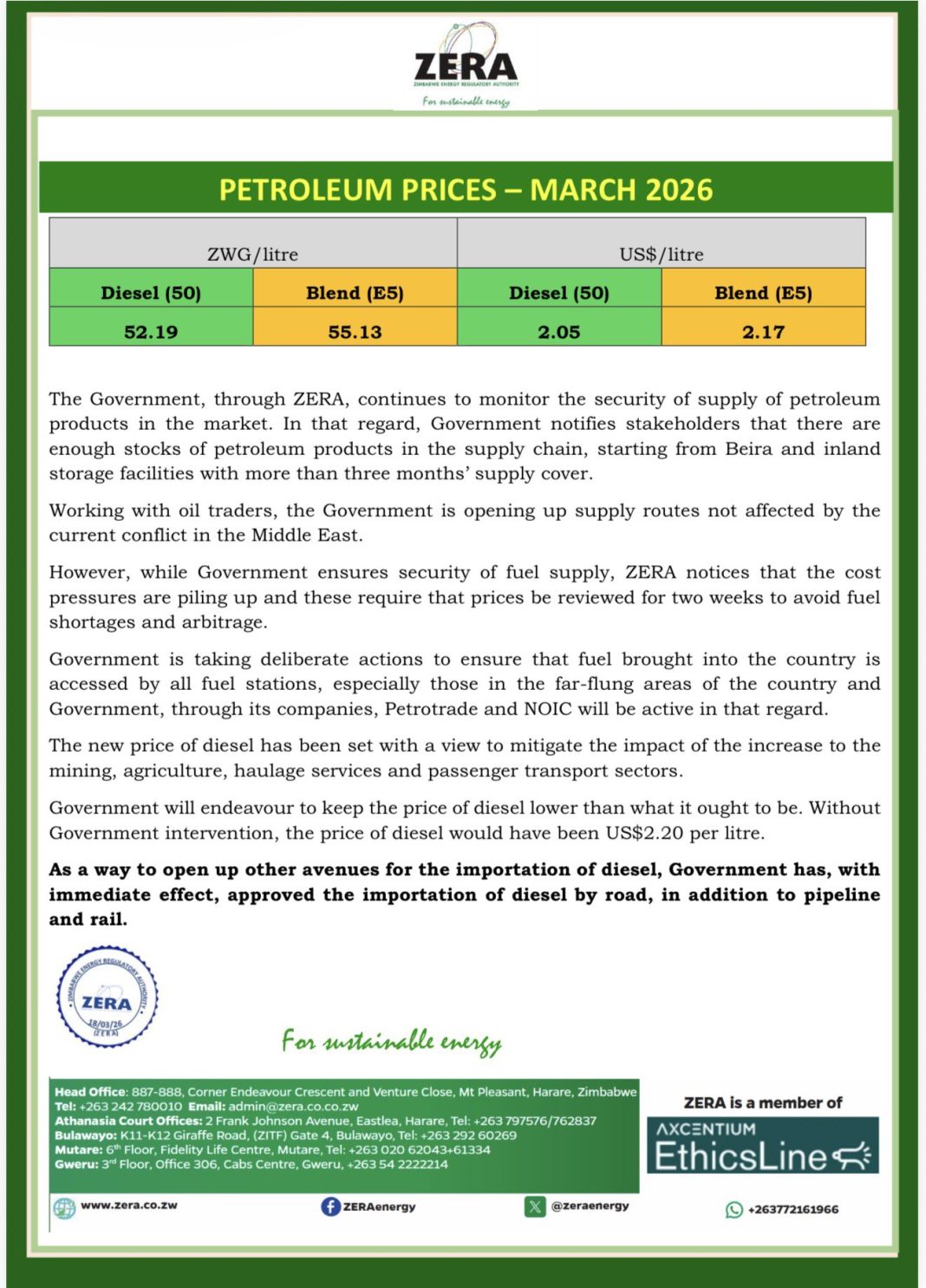 Fuel prices increase again to US$2.05, US$2.17 for diesel,blend ...